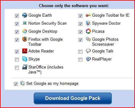 Google Pack Free Software Applications