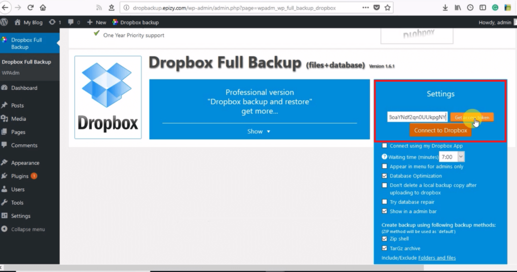 How to Restore/Backup WordPress Site to Dropbox?
