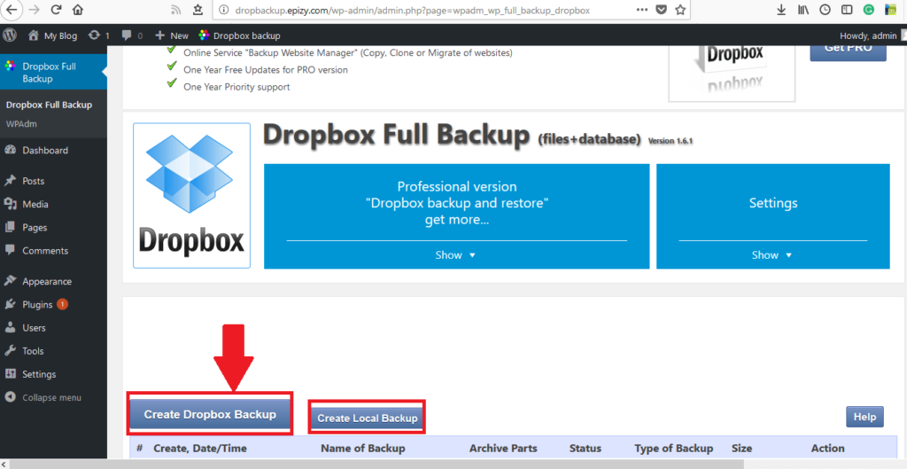 How to Restore/Backup WordPress Site to Dropbox?