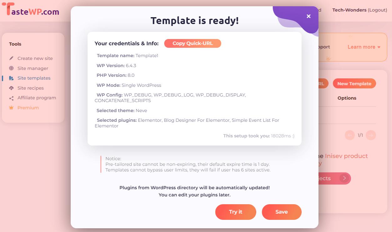 Launching Free Online WordPress Test Sites With TasteWP